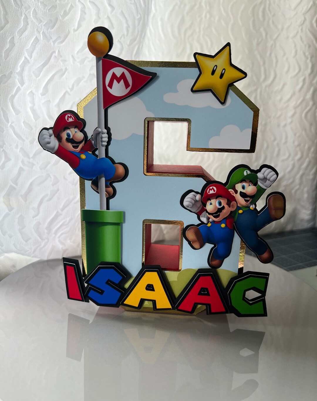 Super Mario Cake Topper -mario Inspired Theme Cake Topper- Mario ...