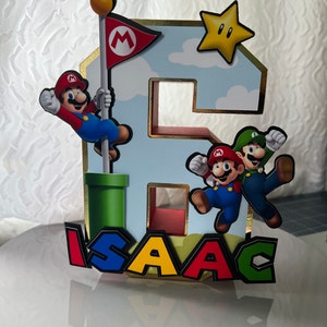 Super Mario Cake Topper -mario Inspired Theme Cake Topper- Mario ...