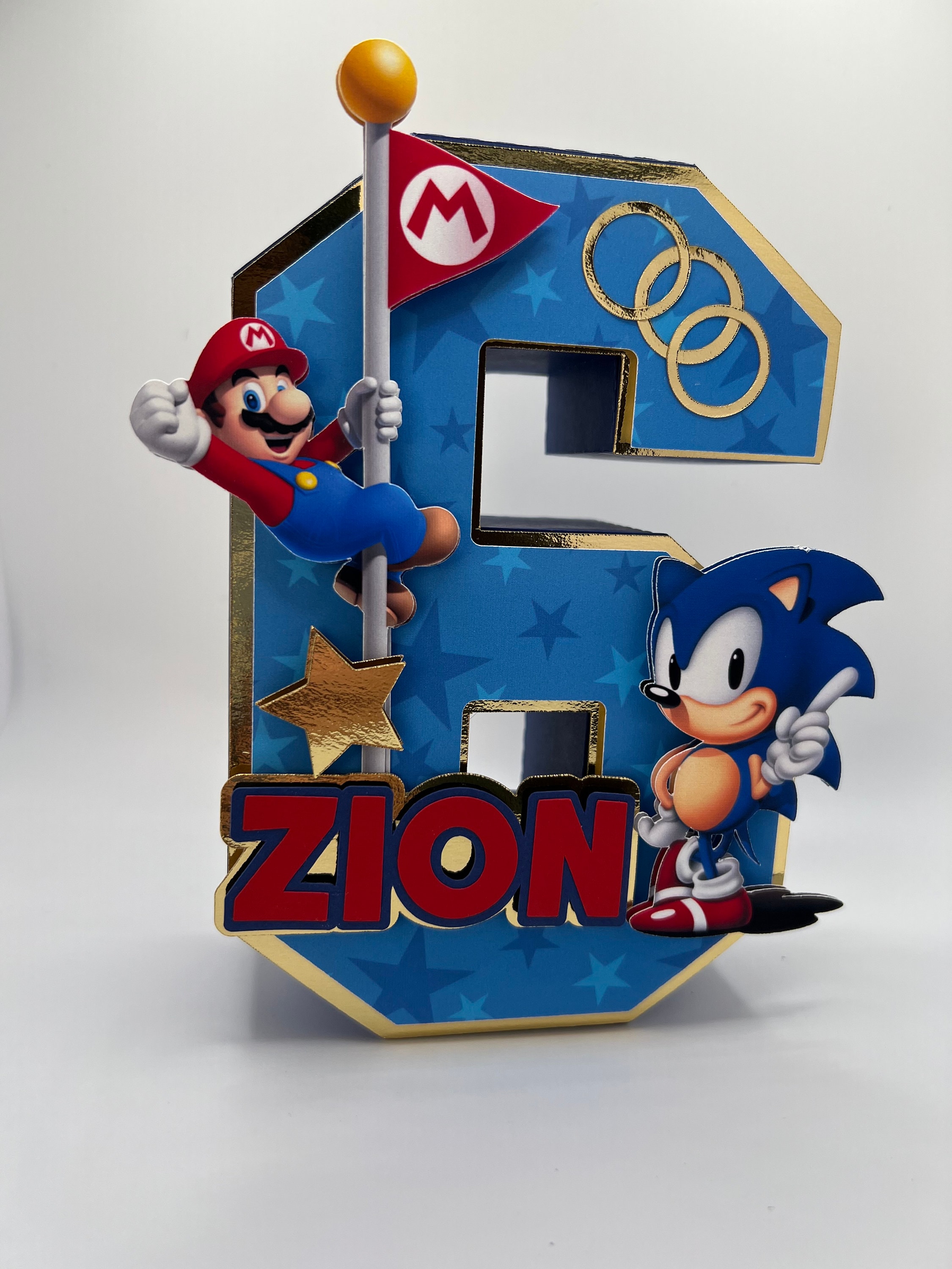 Sonic and Mario Cake Topper Sonic Mario Cake Decor - Etsy