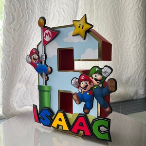Super Mario Cake Topper -mario Inspired Theme Cake Topper- Mario ...
