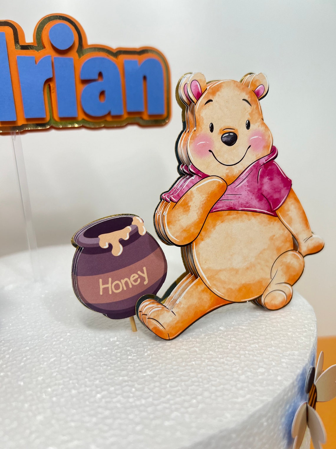 Pooh Bear Cake Topper Pooh Birthday Pooh Baby Shower Winnie the Pooh ...