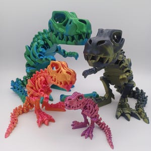 3D Printed T-rex Skeleton Toy: Articulated Dinosaur With Bone - Etsy