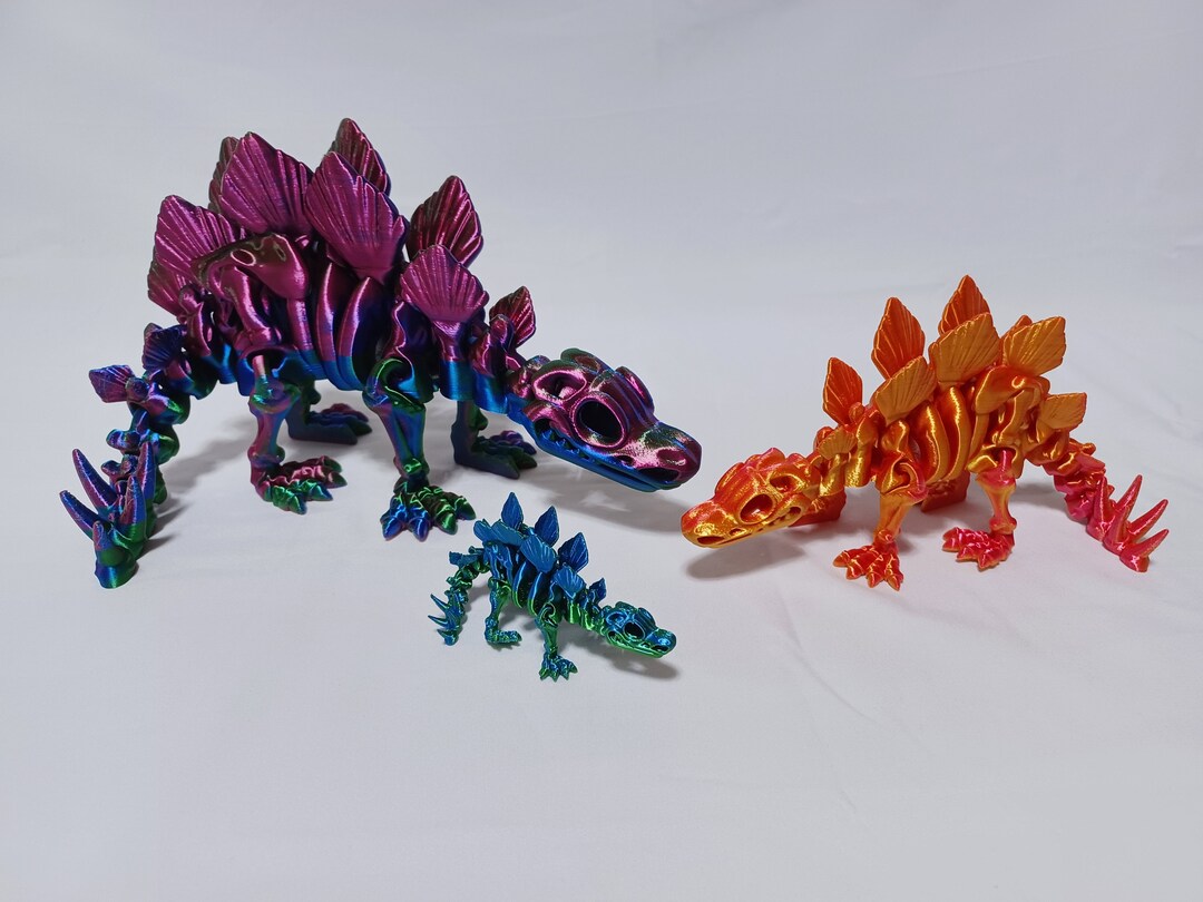 Stegosaurus Skeleton 3D Printed Fidget Toy, 3 Sizes, Various Colors ...