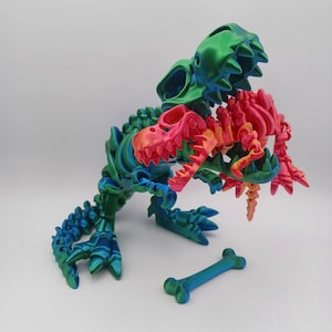 3D Printed T-rex Skeleton Toy: Articulated Dinosaur With Bone - Etsy
