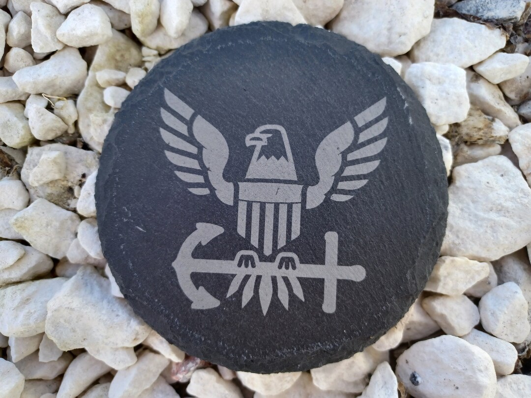 US Navy Coaster Slate Stone Engraved USA Military - Etsy
