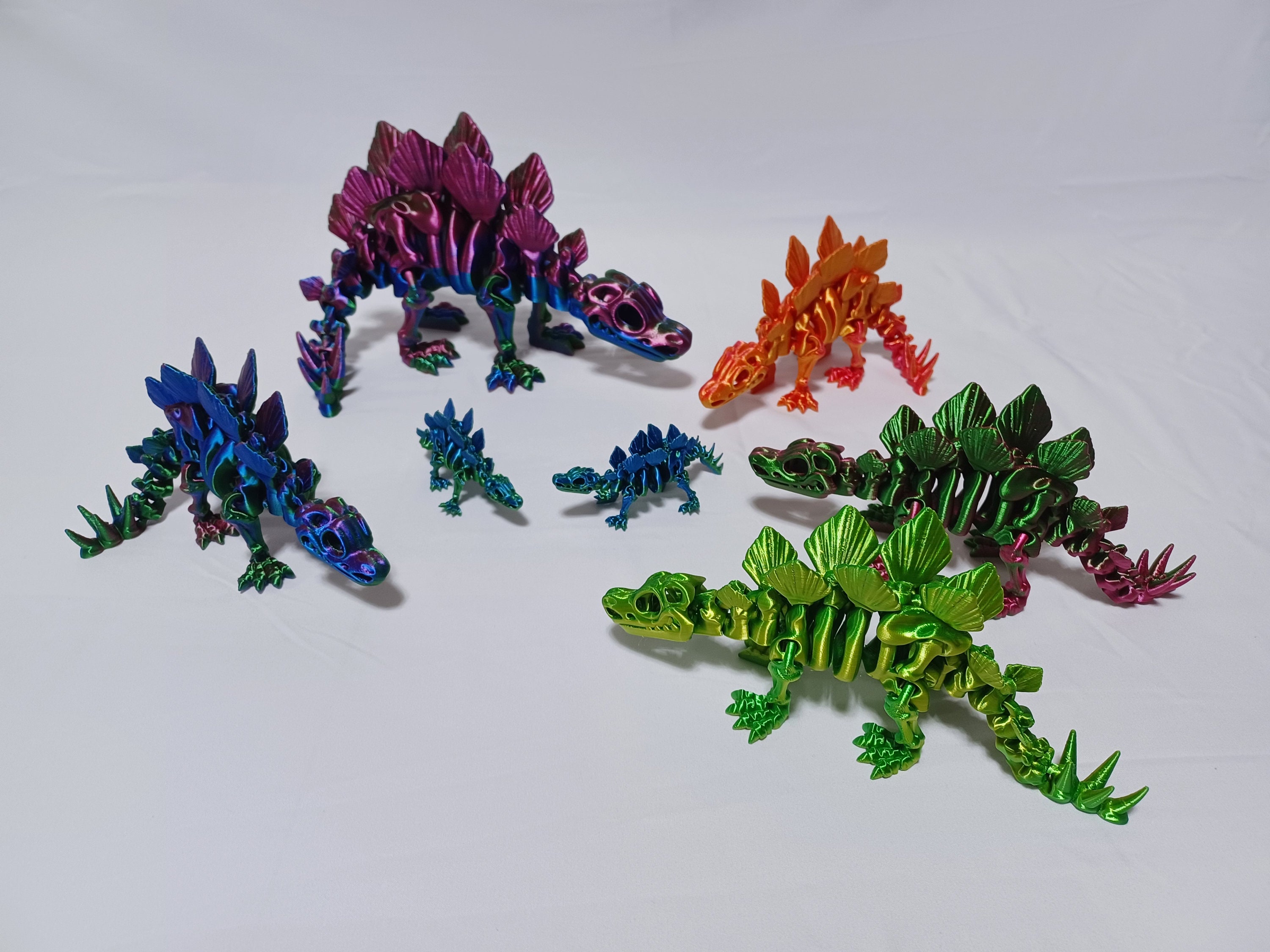 Stegosaurus Skeleton 3D Printed Fidget Toy, 3 Sizes, Various Colors ...