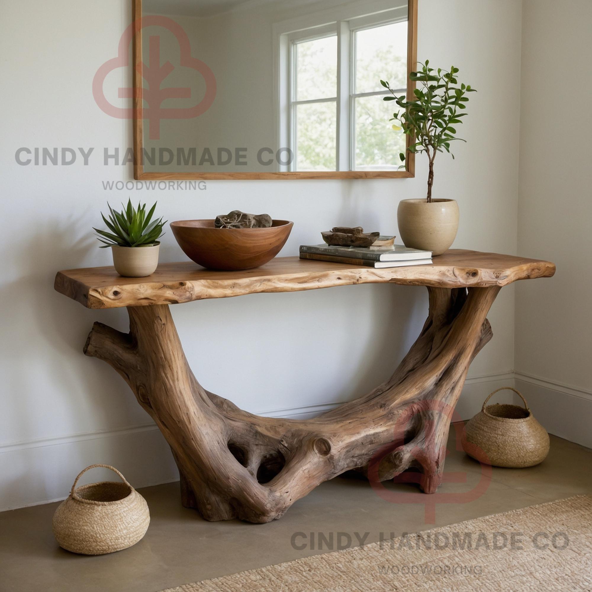 Narrow Console Table, Solid Wood Console Table, Live Edge Side Table ...