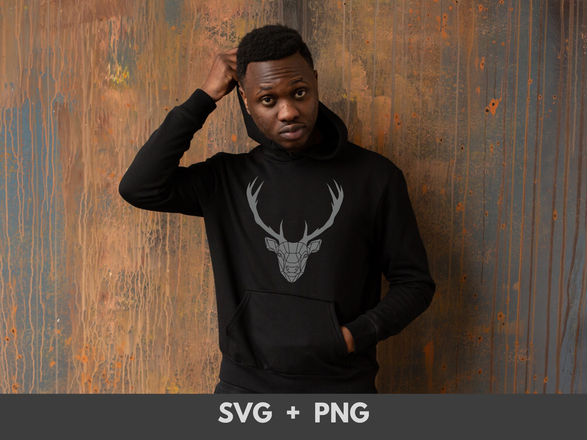 Geometric Deer Stag SVG PNG: Woodland Wildlife Animal Keychain Design ...