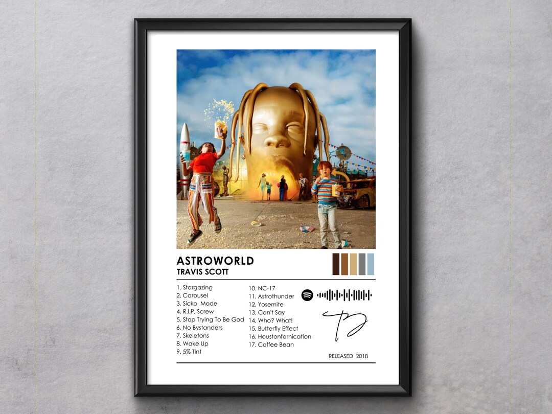 Travis Scott ASTROWORLD Album Cover Print - Album Poster Digital ...
