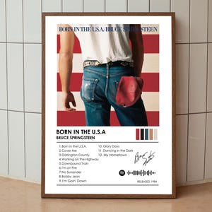Bruce Springsteen BORN IN THE U.S.A. Album Cover Print - Album Poster ...