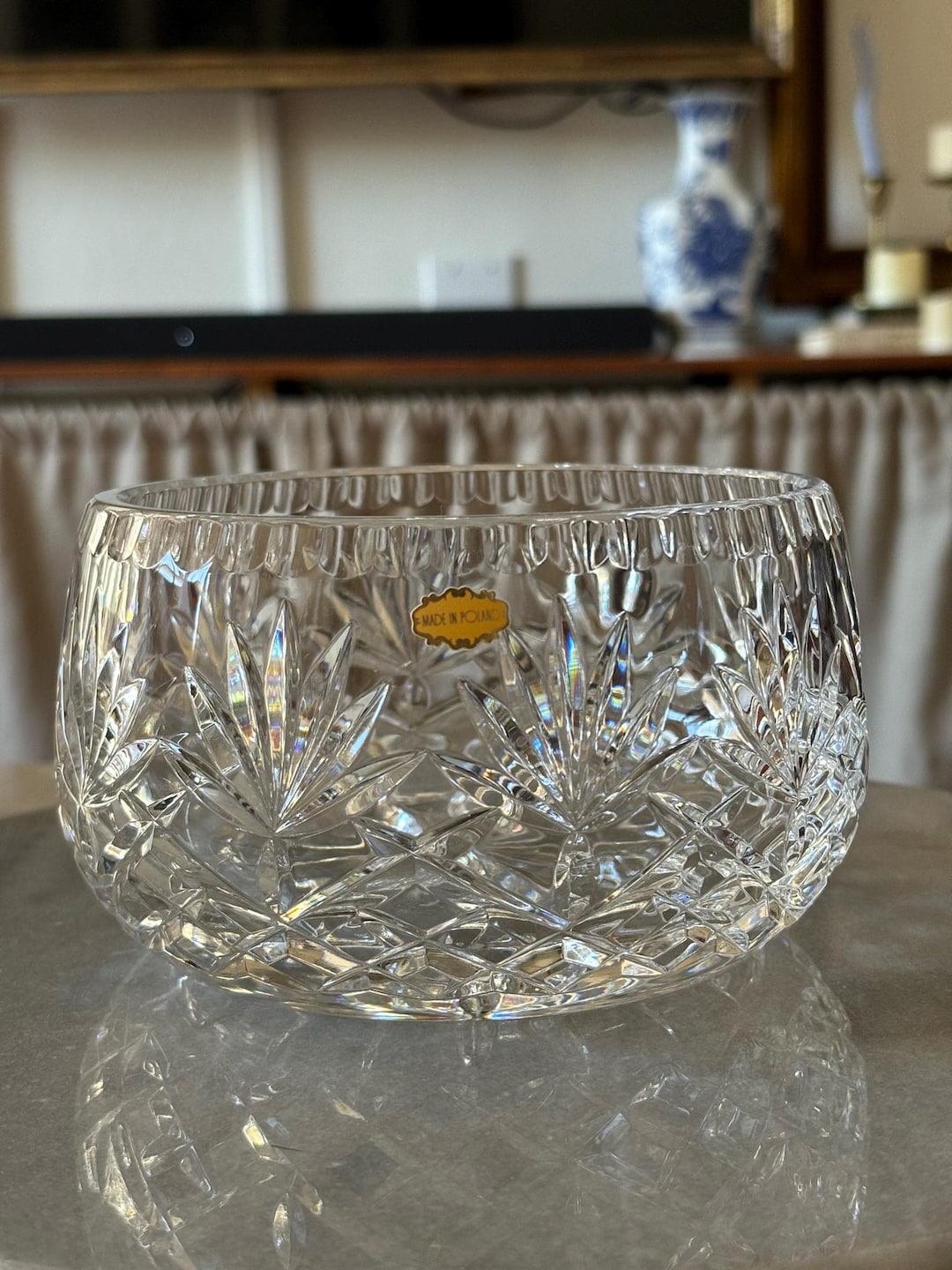Vintage Crystal Bowl Made in Poland 3-1/4'' Tall,5'' Wide - Etsy