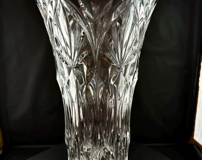 Vintage Heavy Crystal Vase 12'' - Etsy