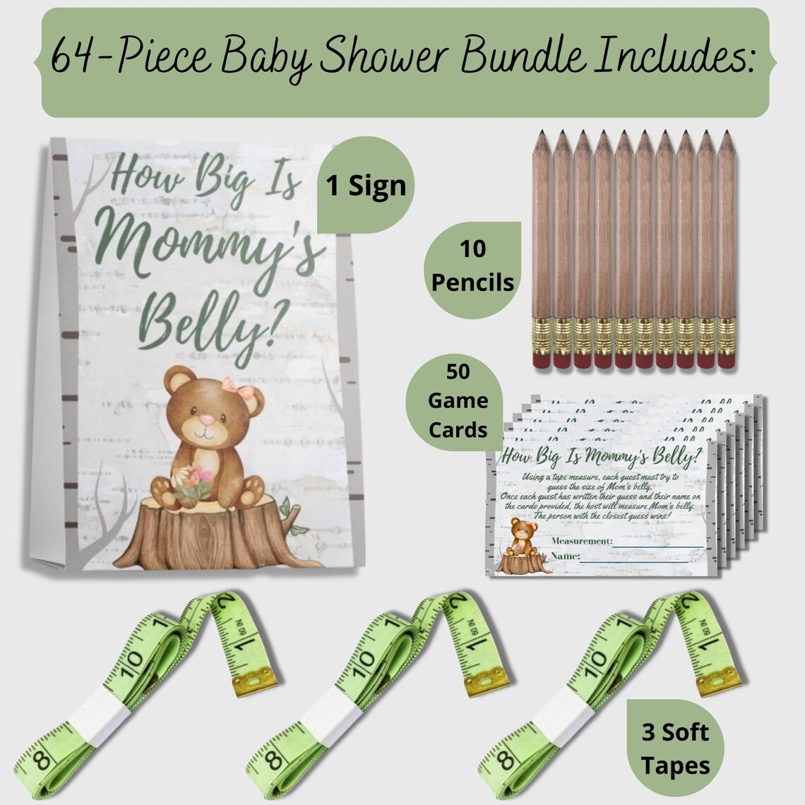 Measure Mommys Belly Baby Shower Game How Big is Mom's Belly? Game 64 ...