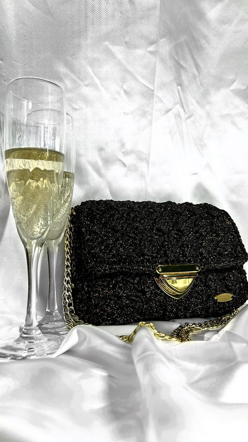 Borsa Uncinetto DELFINA NOIR CHIC - Etsy