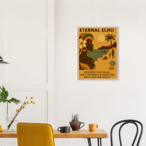 Eternal Echo Print, Love Mystery Poster, Timeless Beach Art, Romantic Seascape, Memory-inspired ...