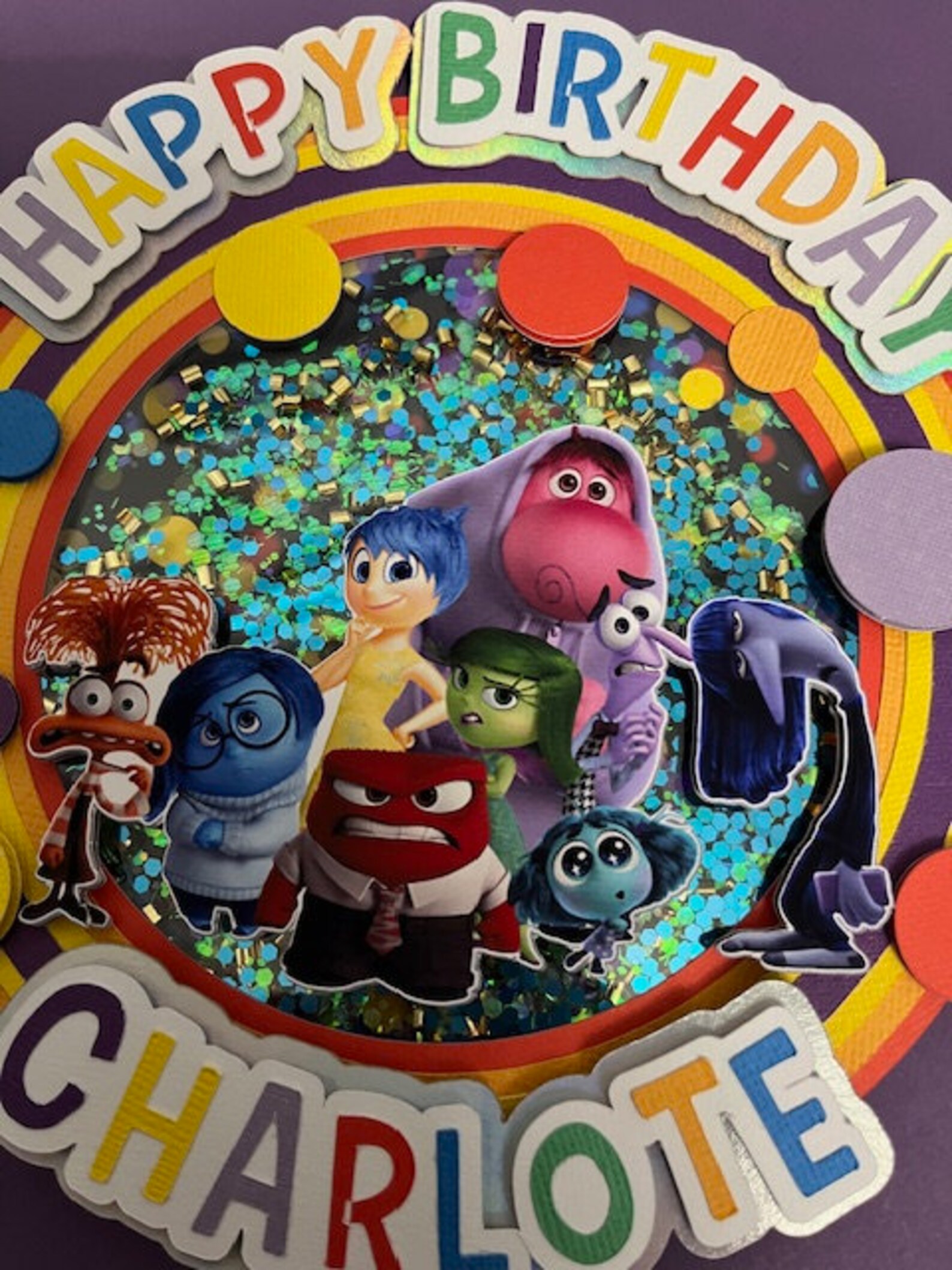 Inside Out Cake Topper, Cake Topper Shaker, Happy Birthday Cake, Custom ...