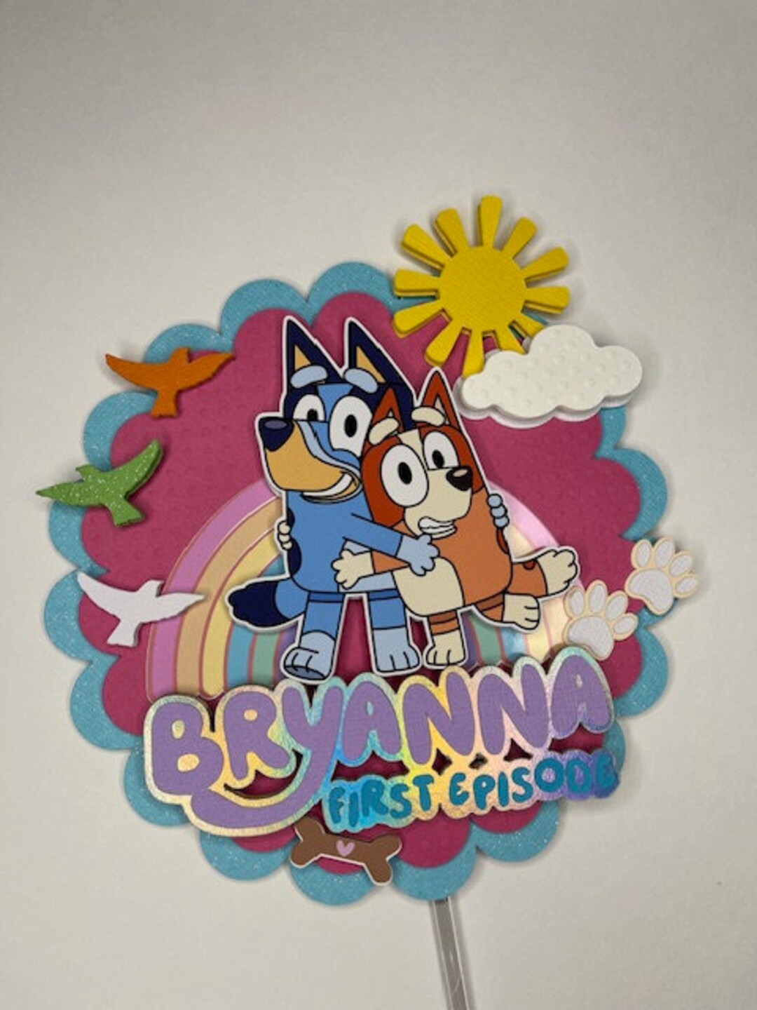 Blue Cake Topper, Kid Cake Topper, Blue Dog Birthday, Custom Party, Kid ...