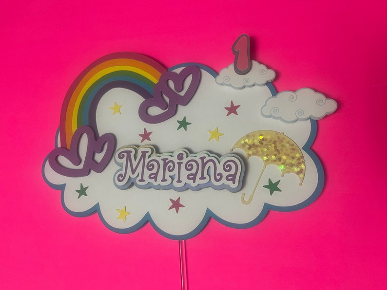 Rainbow Cake Topper, Cloud Cake Topper, One Cake Topper, One Birthday ...