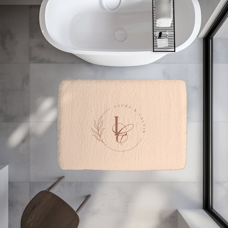 Personalized Bath Mat, Monogrammed Bath Rug, Custom Bath Rug, Mat ...