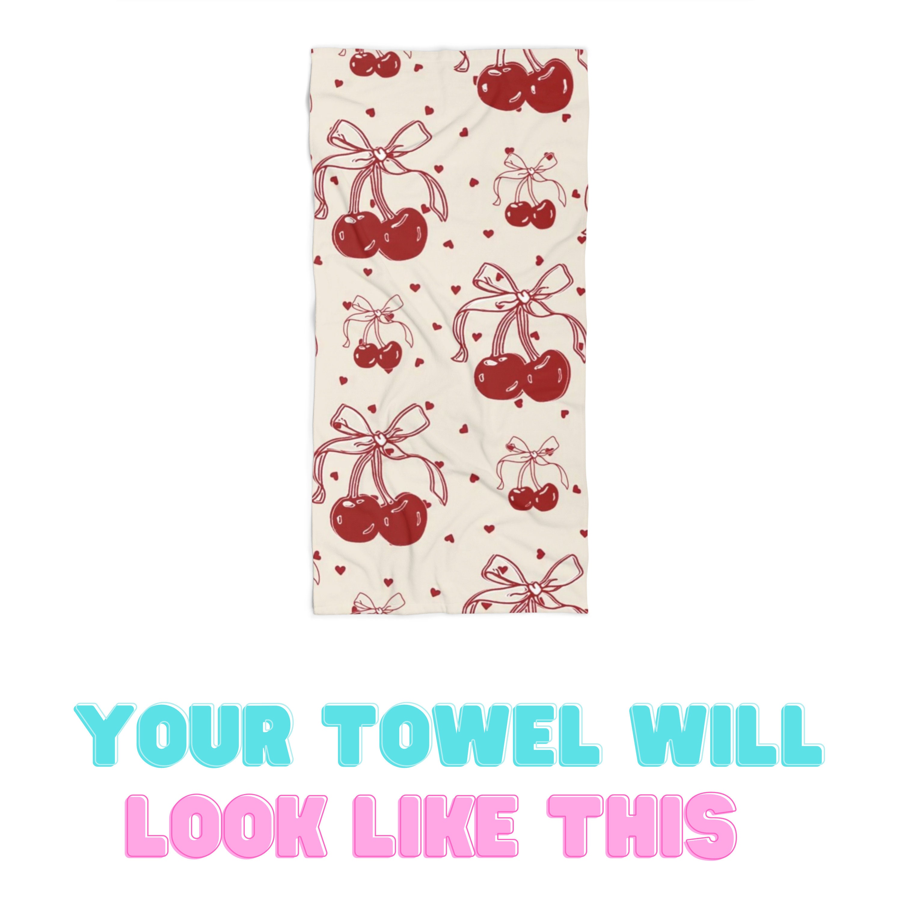 Vintage Beach Towel Cherry Beach Towel, Beach Towel Honeymoon Gift ...