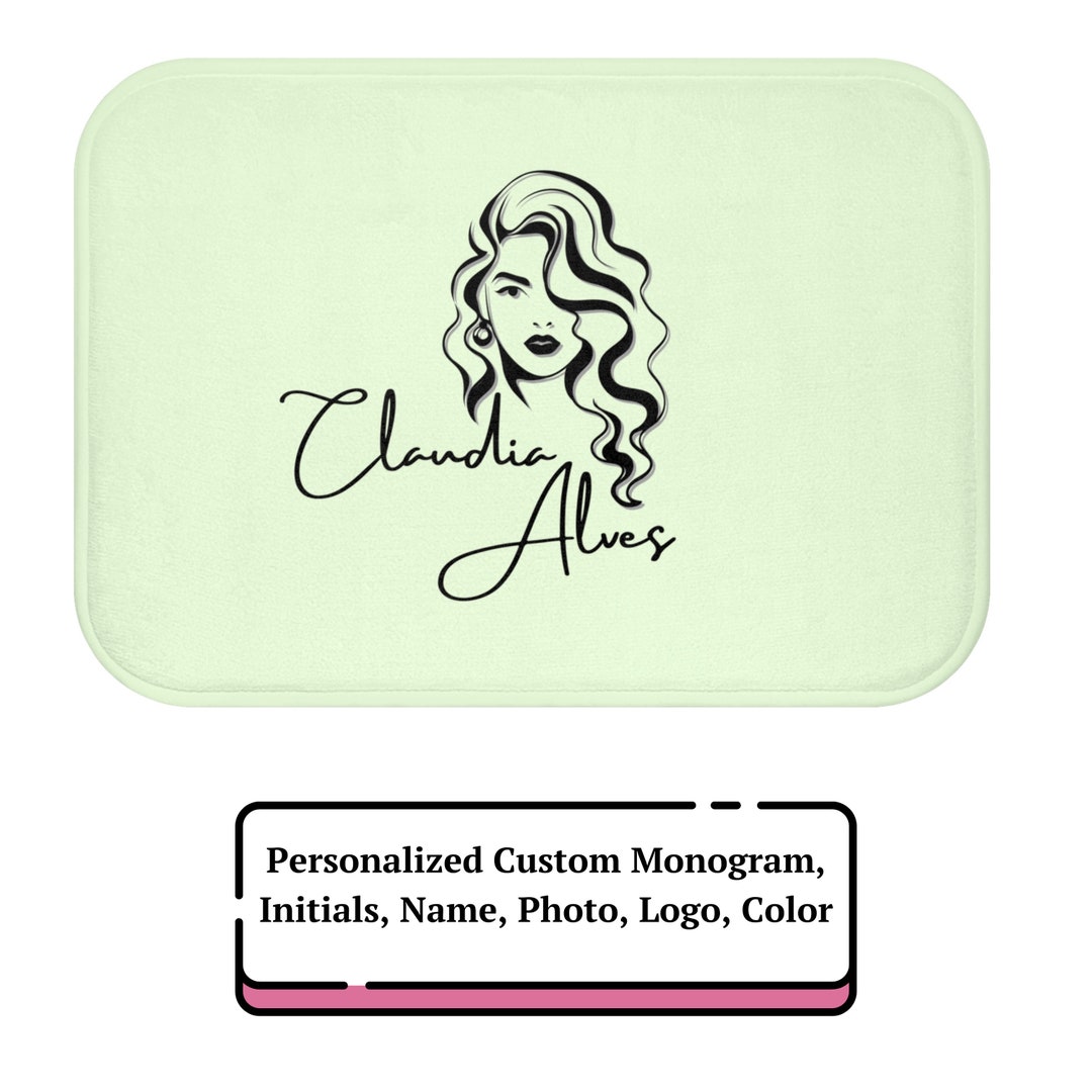 Personalized Bath Mat Custom Monogram Initials Name Custom Home Decor ...