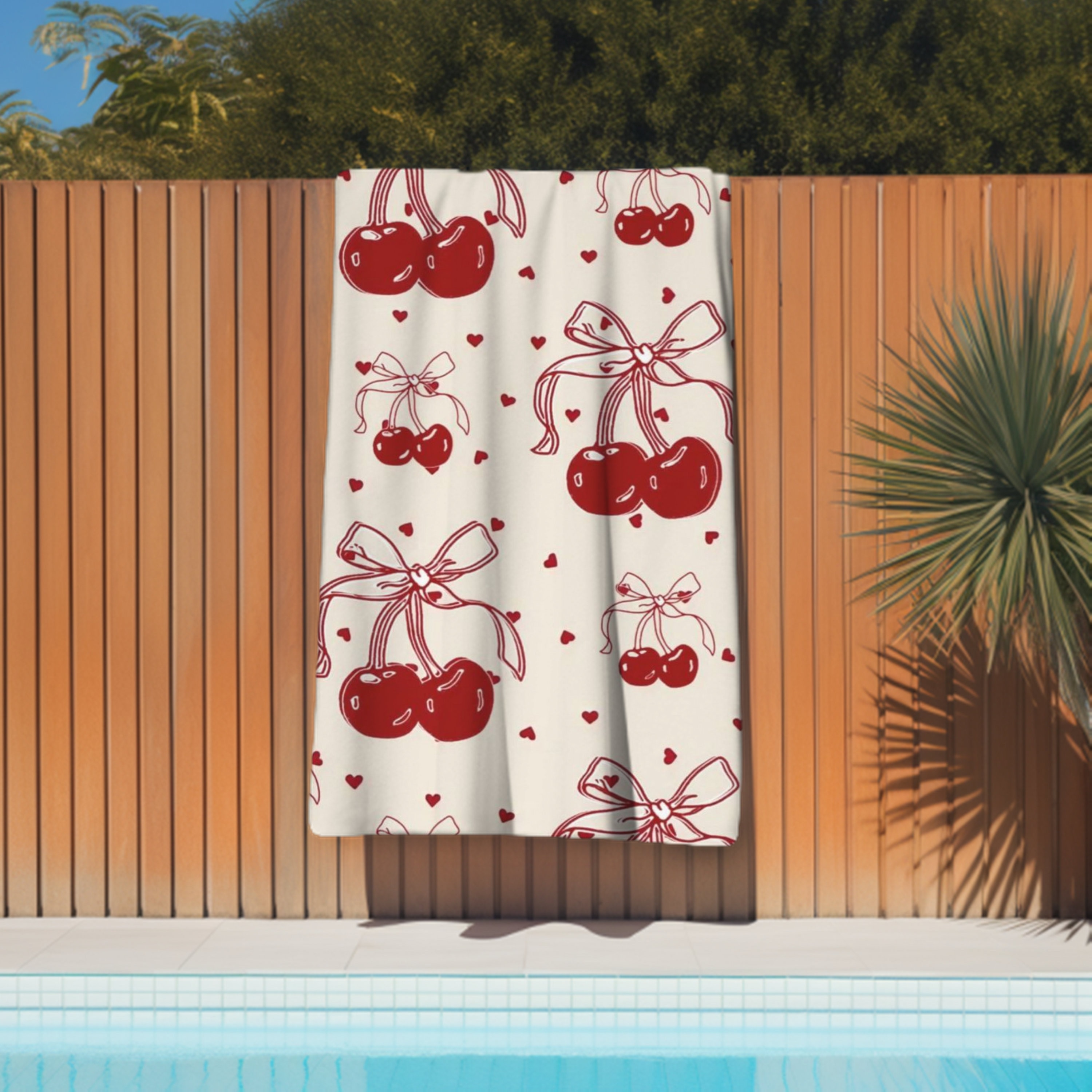 Vintage Beach Towel Cherry Beach Towel, Beach Towel Honeymoon Gift ...