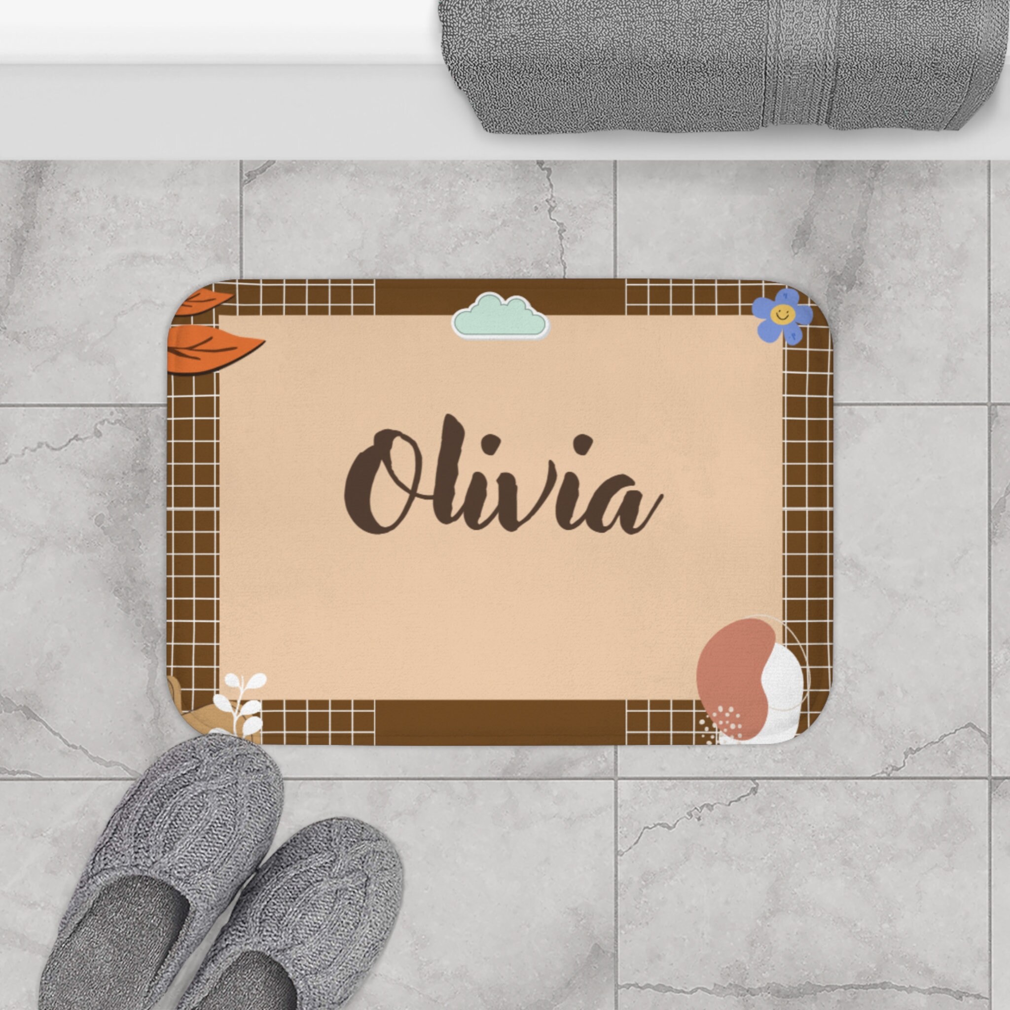 Personalized Custom Monogram Initials Name Custom Bath Mat Home Decor ...