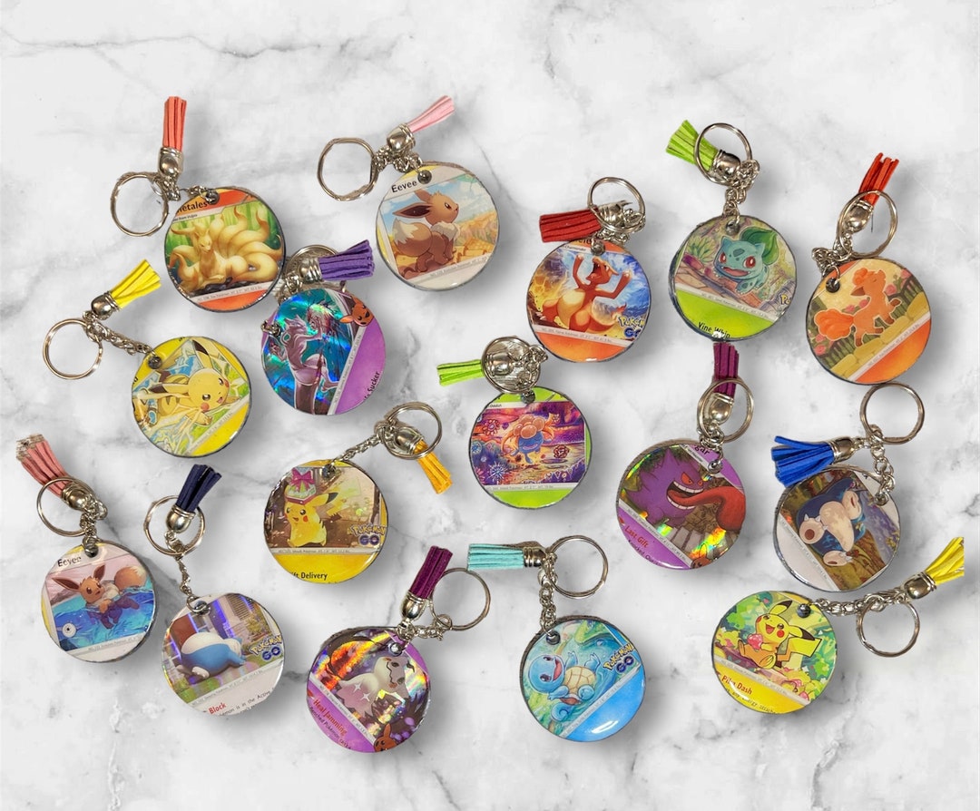 Handmade Pokémon Card Keychains - Etsy