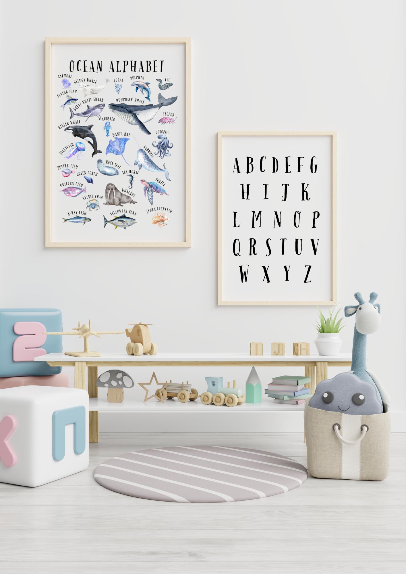 Ocean Alphabet Poster - A3 - Etsy