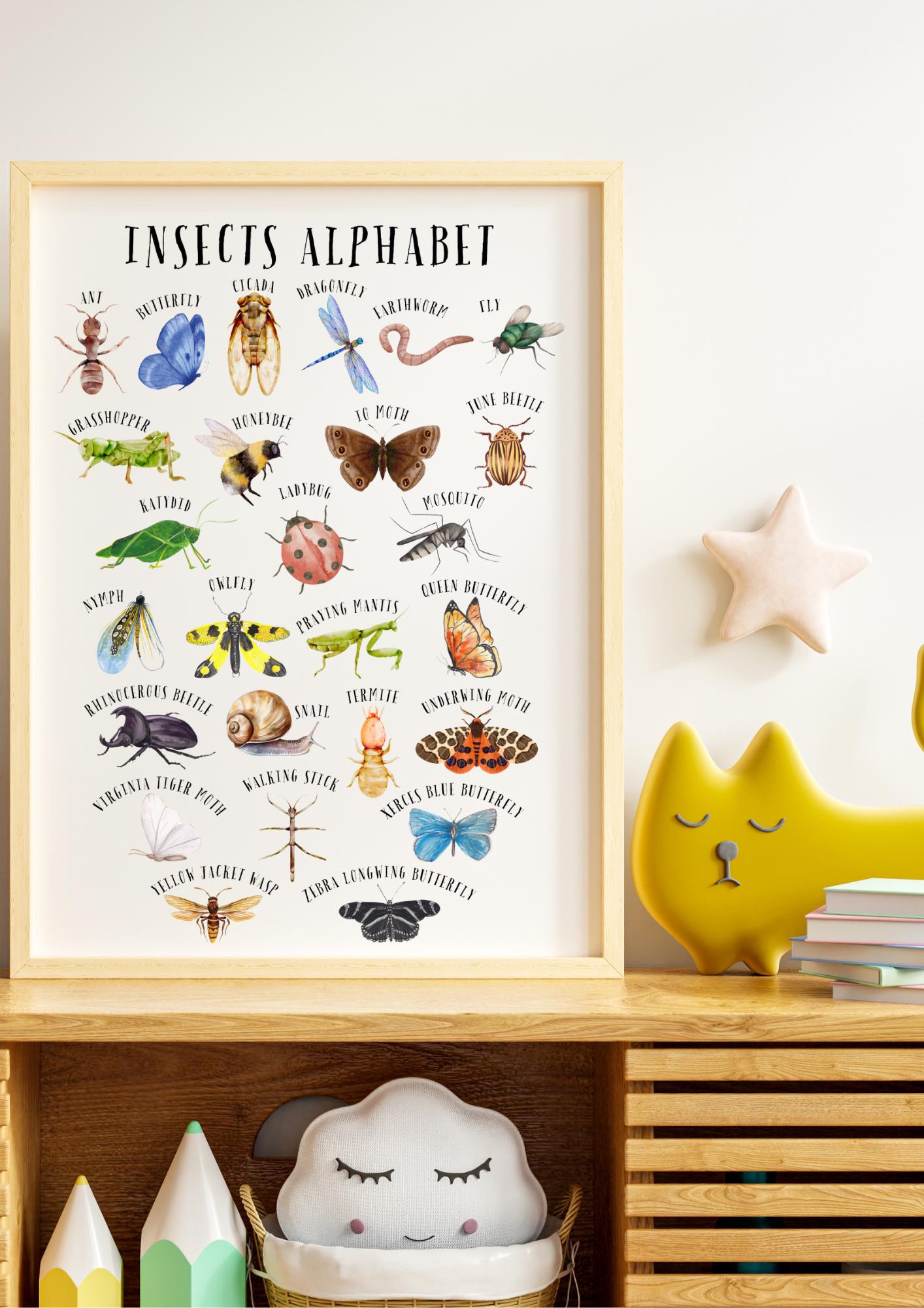 Insects Alphabet Poster - A3 - Etsy