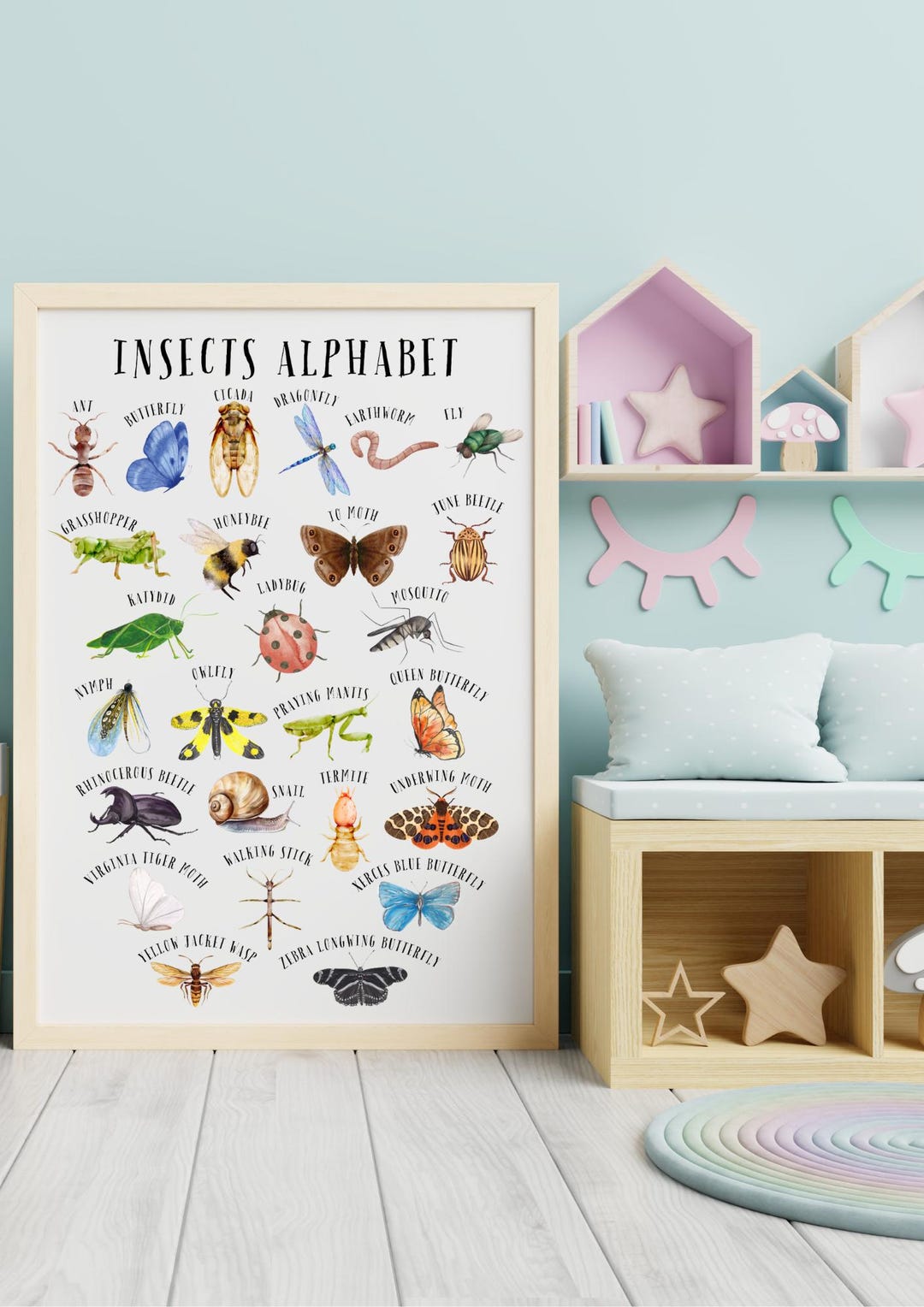 Insects Alphabet Poster - A3 - Etsy