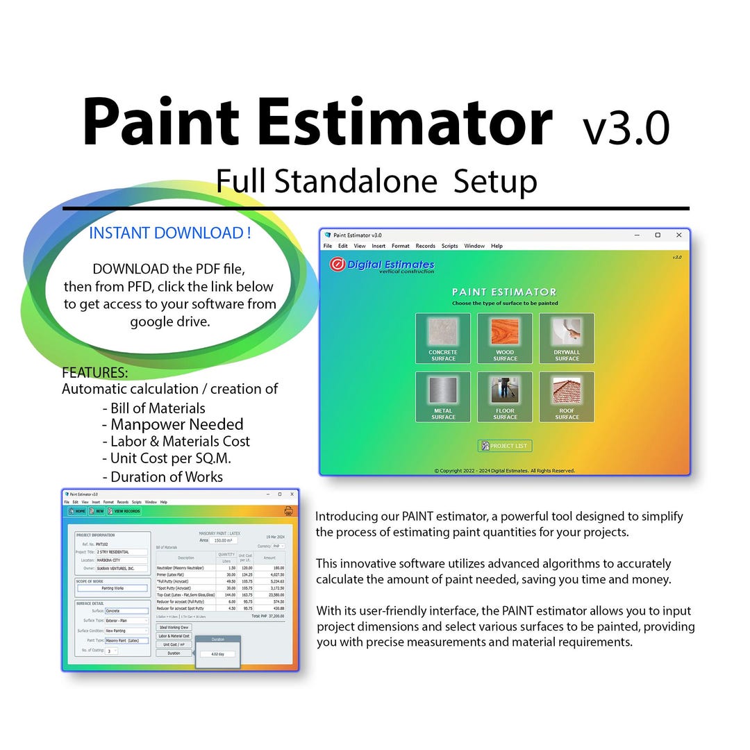 Paint Estimator, Paint Estimate, Exterior Paint Estimate, Wall Paint ...