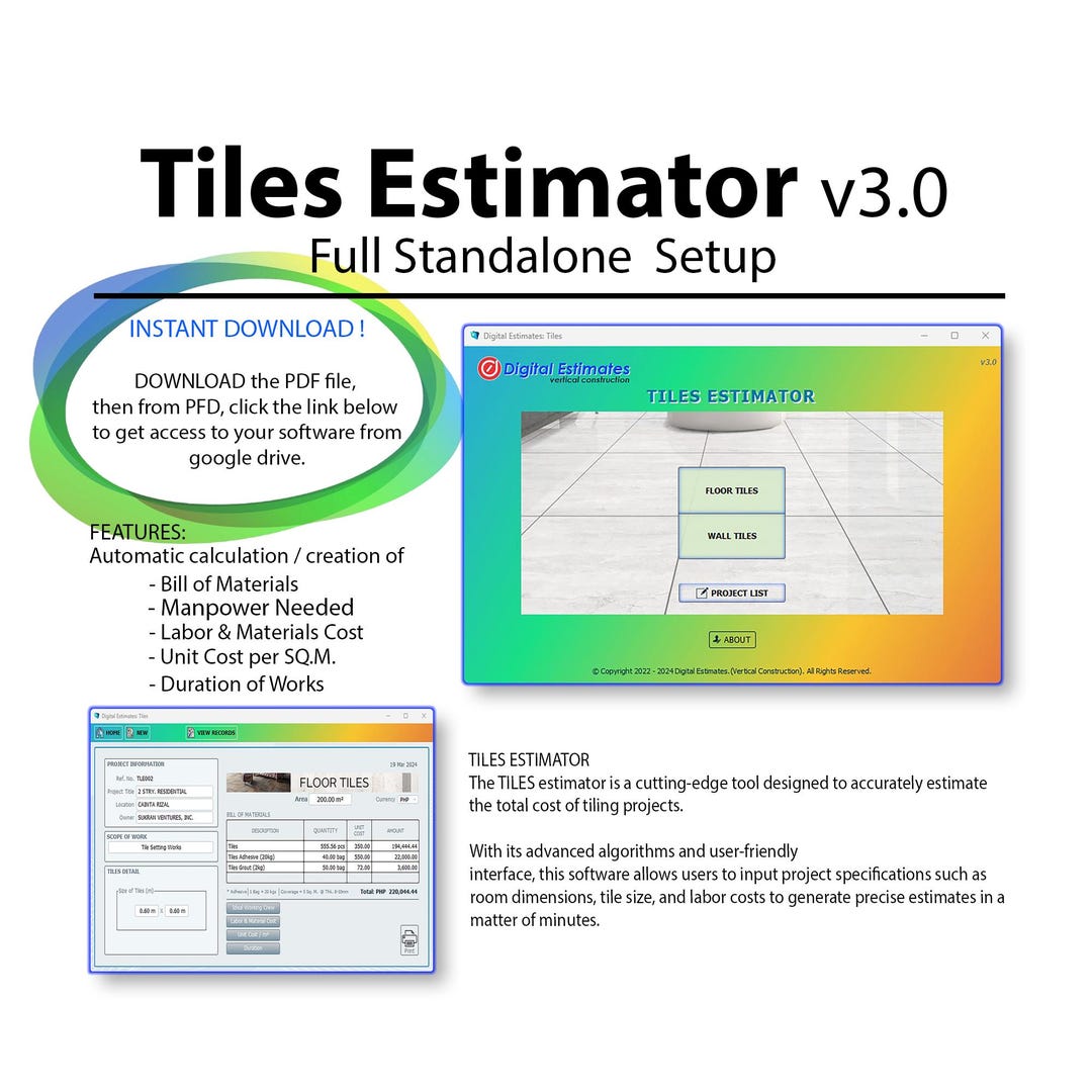 Tiles Estimator, Tiles Estimate Cost, Bathroom Tiles Estimate, Wall ...