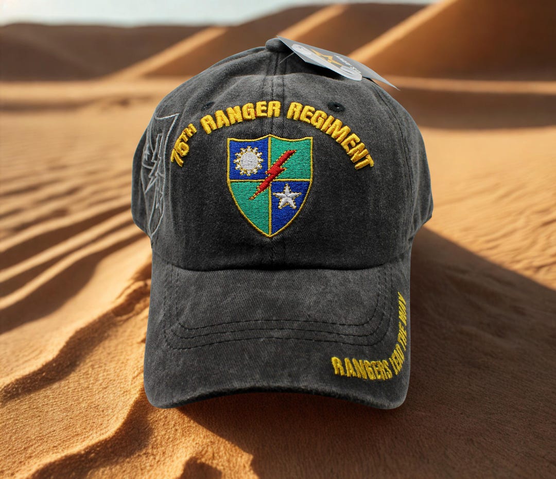 75th Ranger Regiment Hat. Washed Black Army Cap. Rangers Lead the Way ...