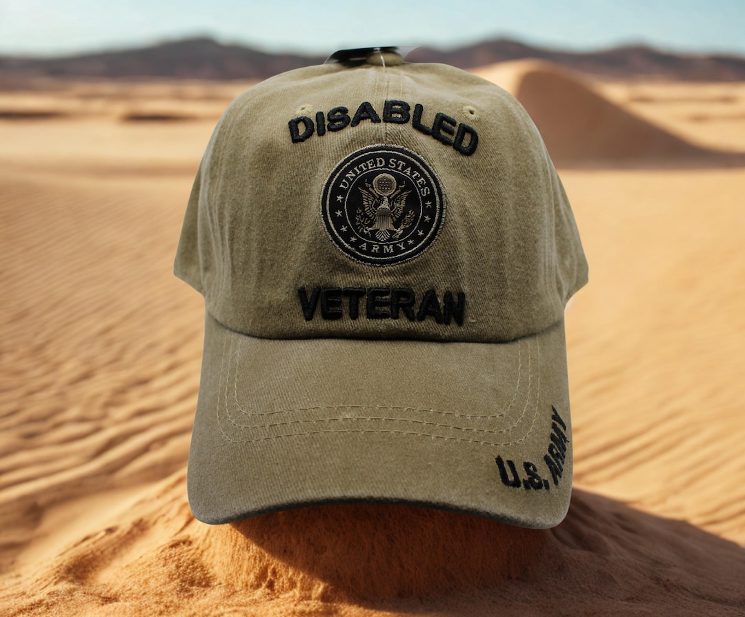 Disabled Veteran Hat. U.S Army Washed Brown Cap, US Army Disabled ...