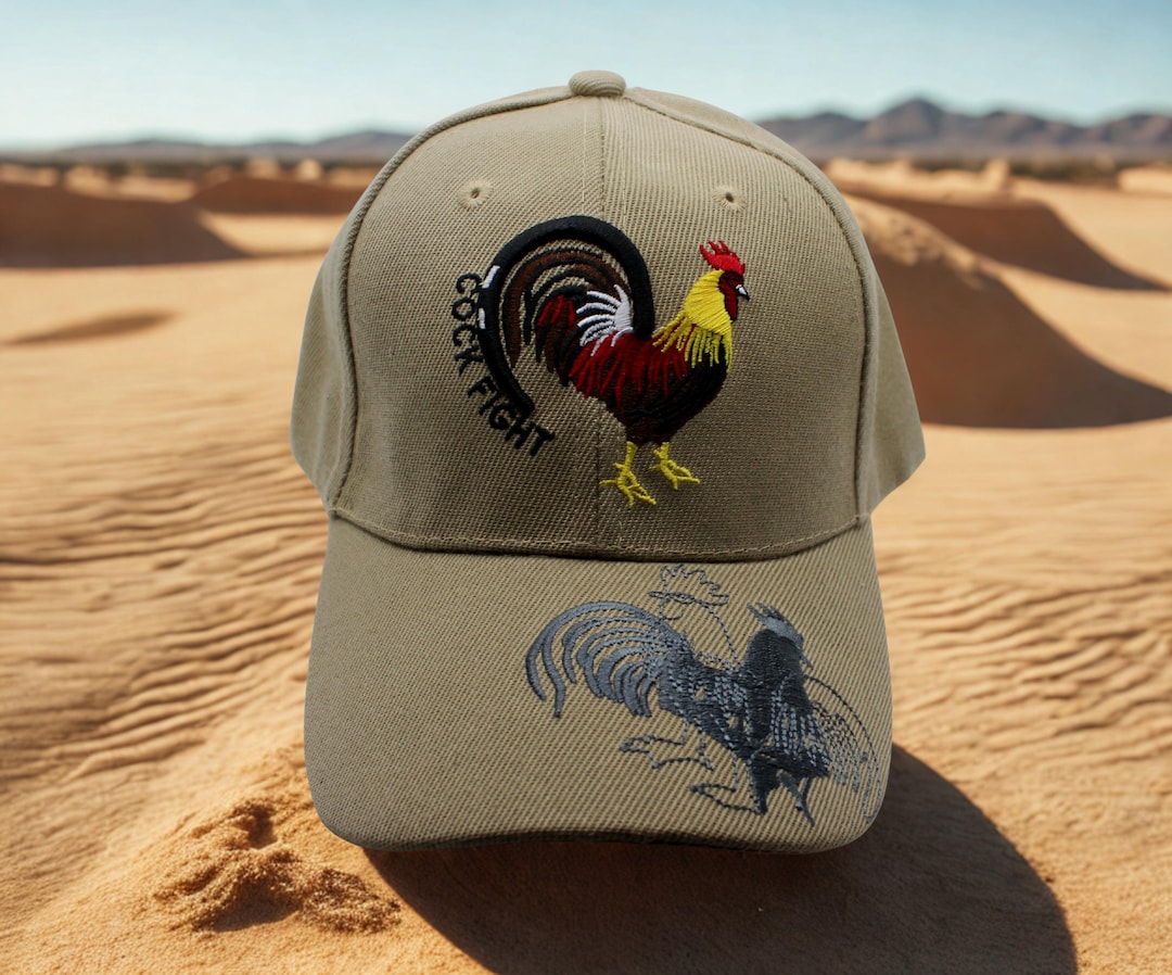 Rooster Hat. Cap With Embroidered Gallo Design. Cock Fight Brown Hat ...