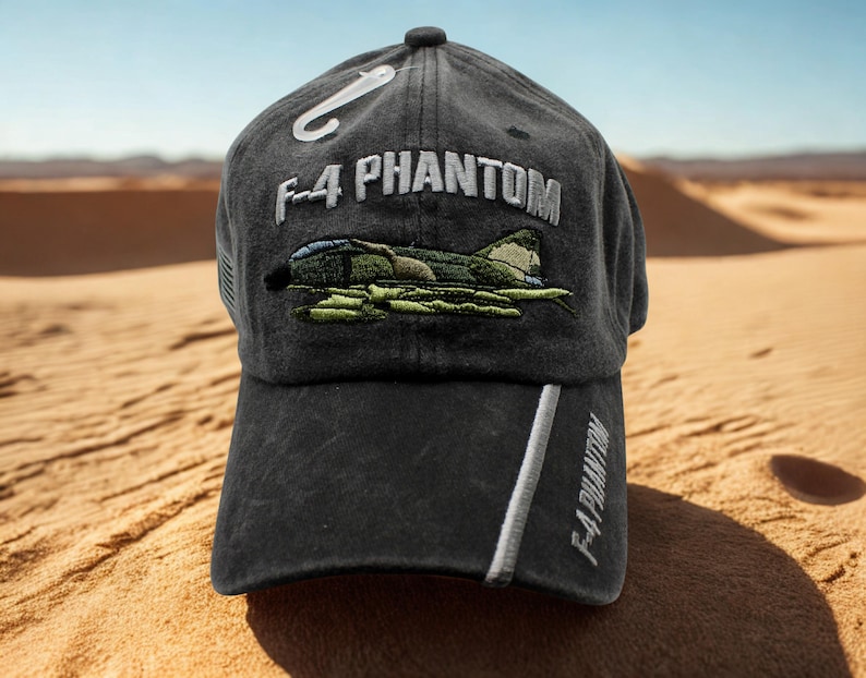 F-4 Phantom Fighter Aircraft Hat. Washed Black Military Cap – Aviation ...