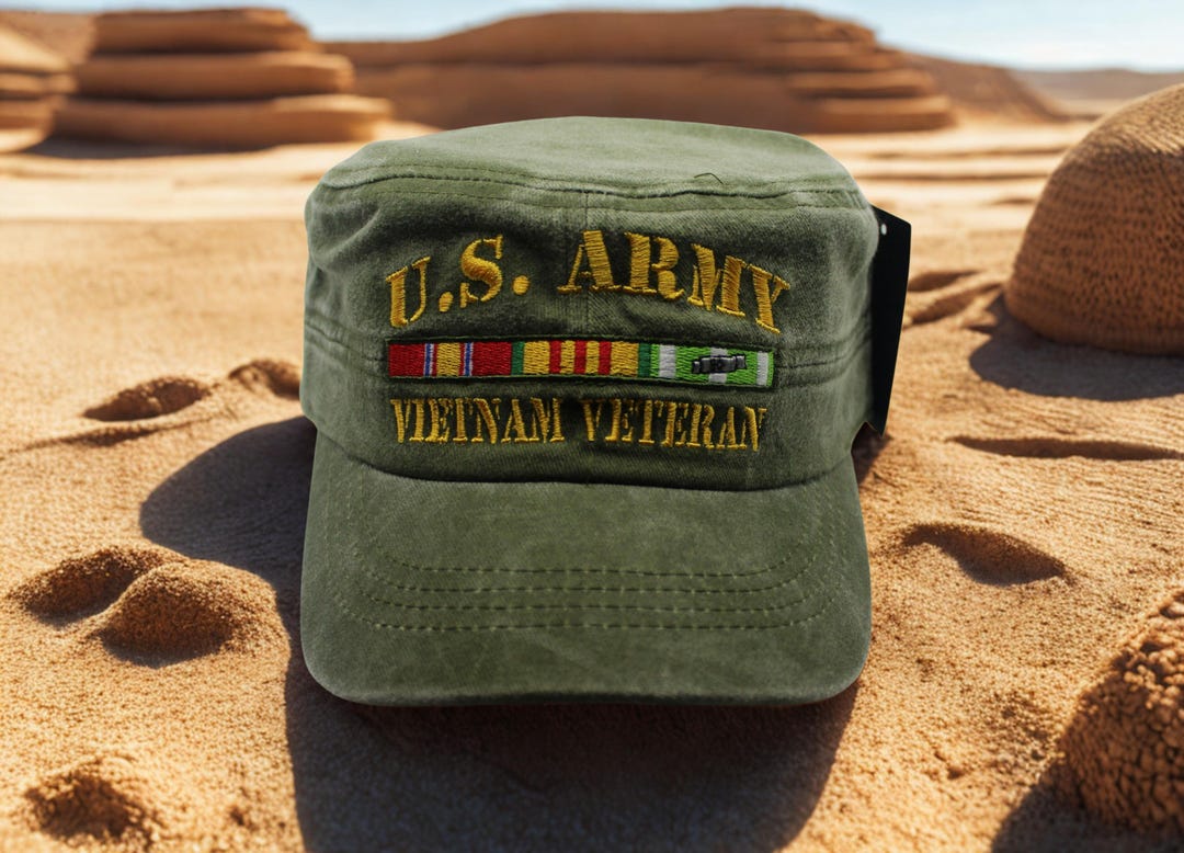 U.S Army Vietnam Veteran Hat. Embroidered Green Military Cap With ...