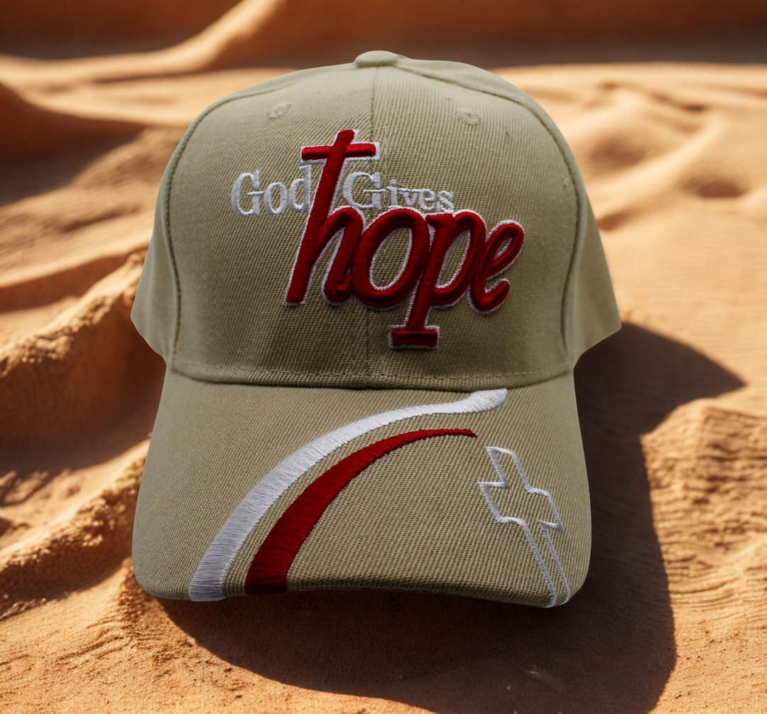God Gives Hope Hat. Christian Baseball Cap With Embroidered Bible & I ...