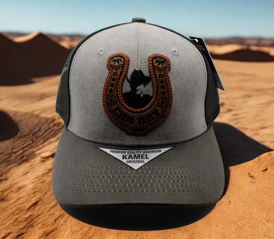 Cowboy Mesh Back Hat. Cowboy Trucker Hat – Western Horseshoe Cap ...