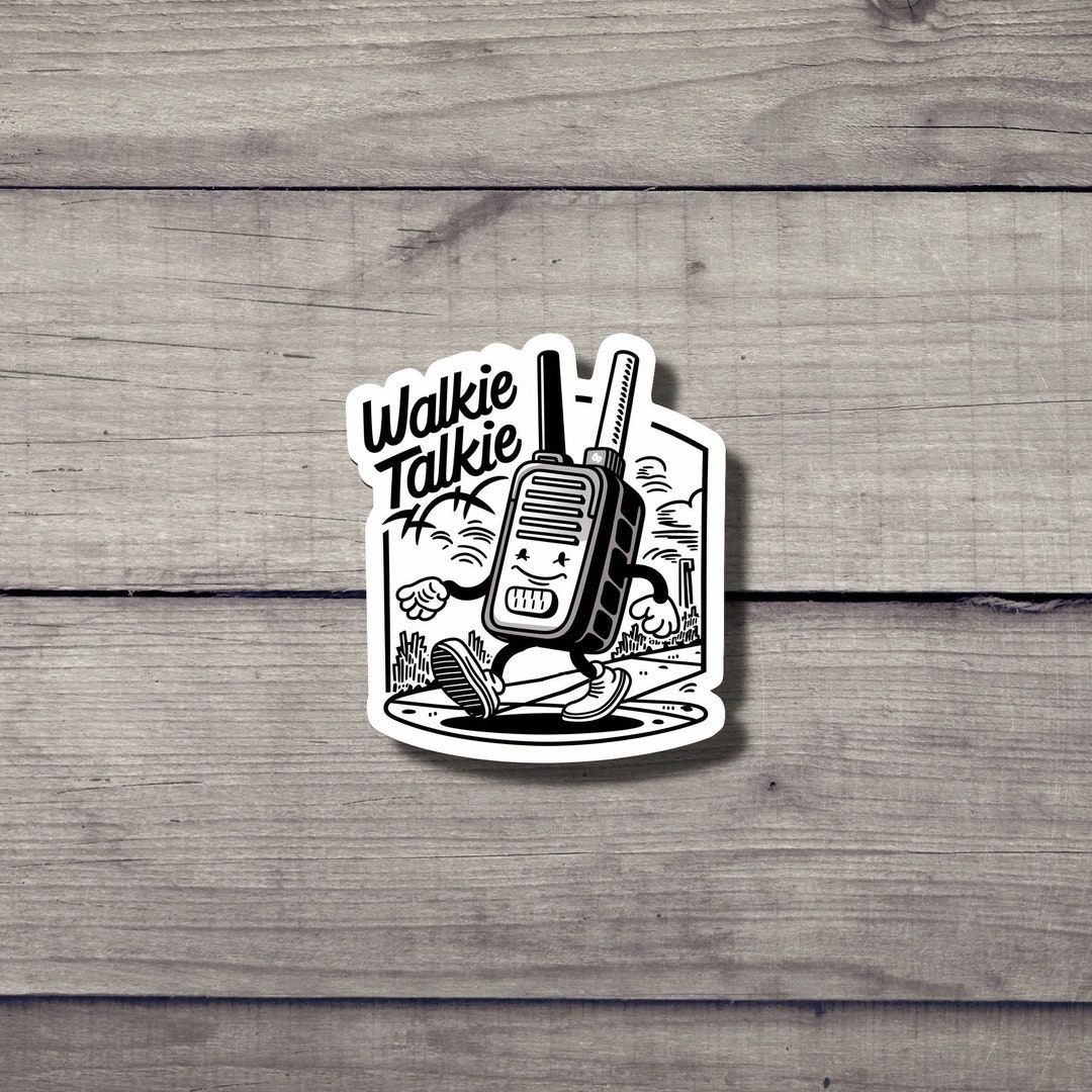 Walkie Talkie Vinyl Sticker - Vintage Cartoon Style Sticker - Funny ...