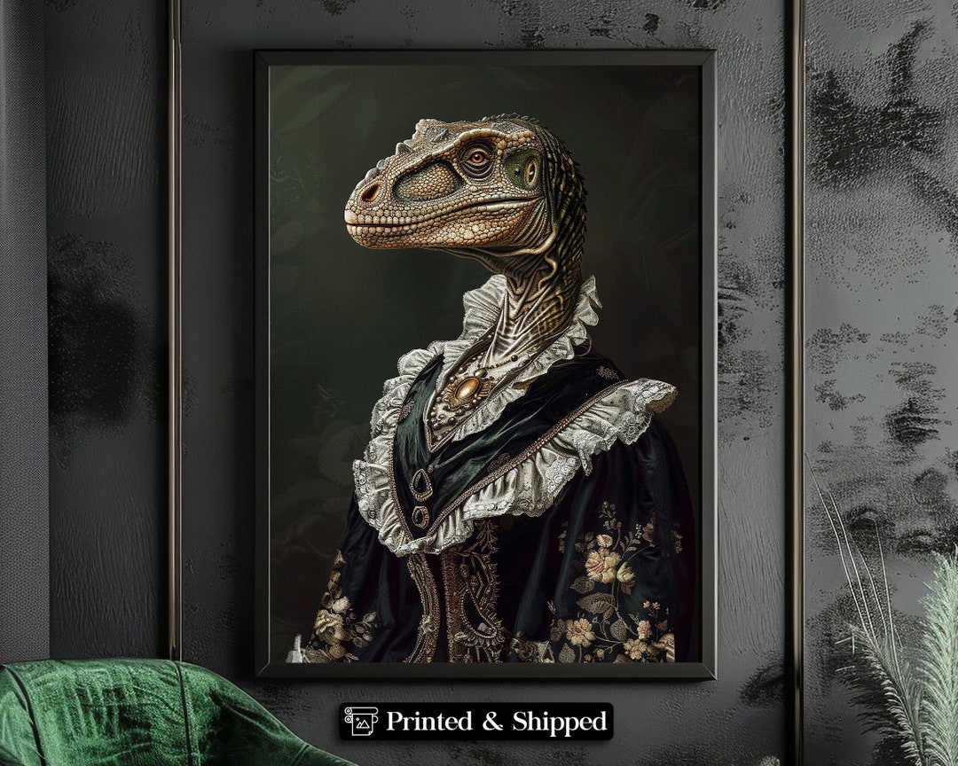 Royal Raptor Vintage Portrait, Royal Animal Painting, Renaissance ...
