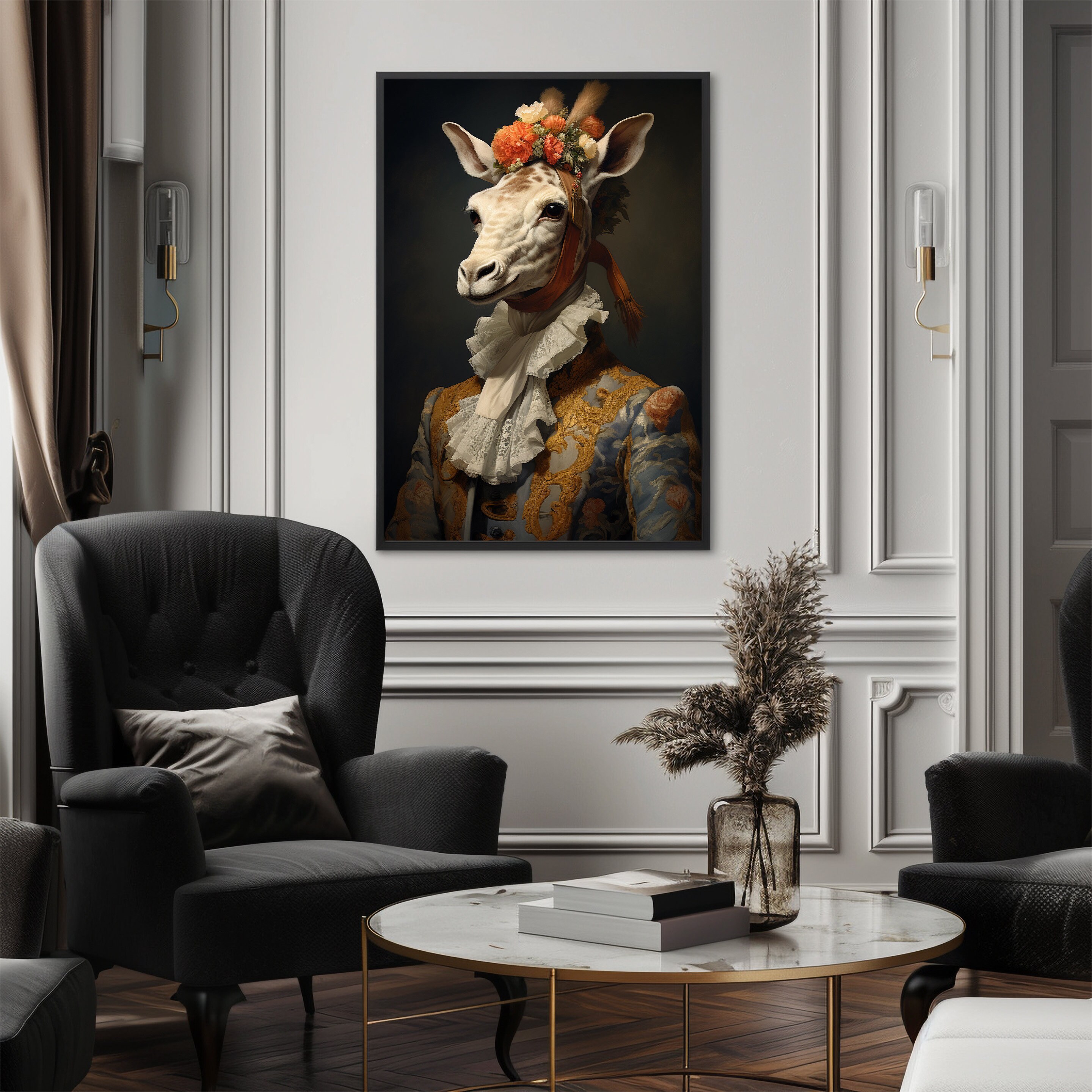 Victorian Animal Portrait Gallery Wall Set of 6, Royal Animal Painting ...