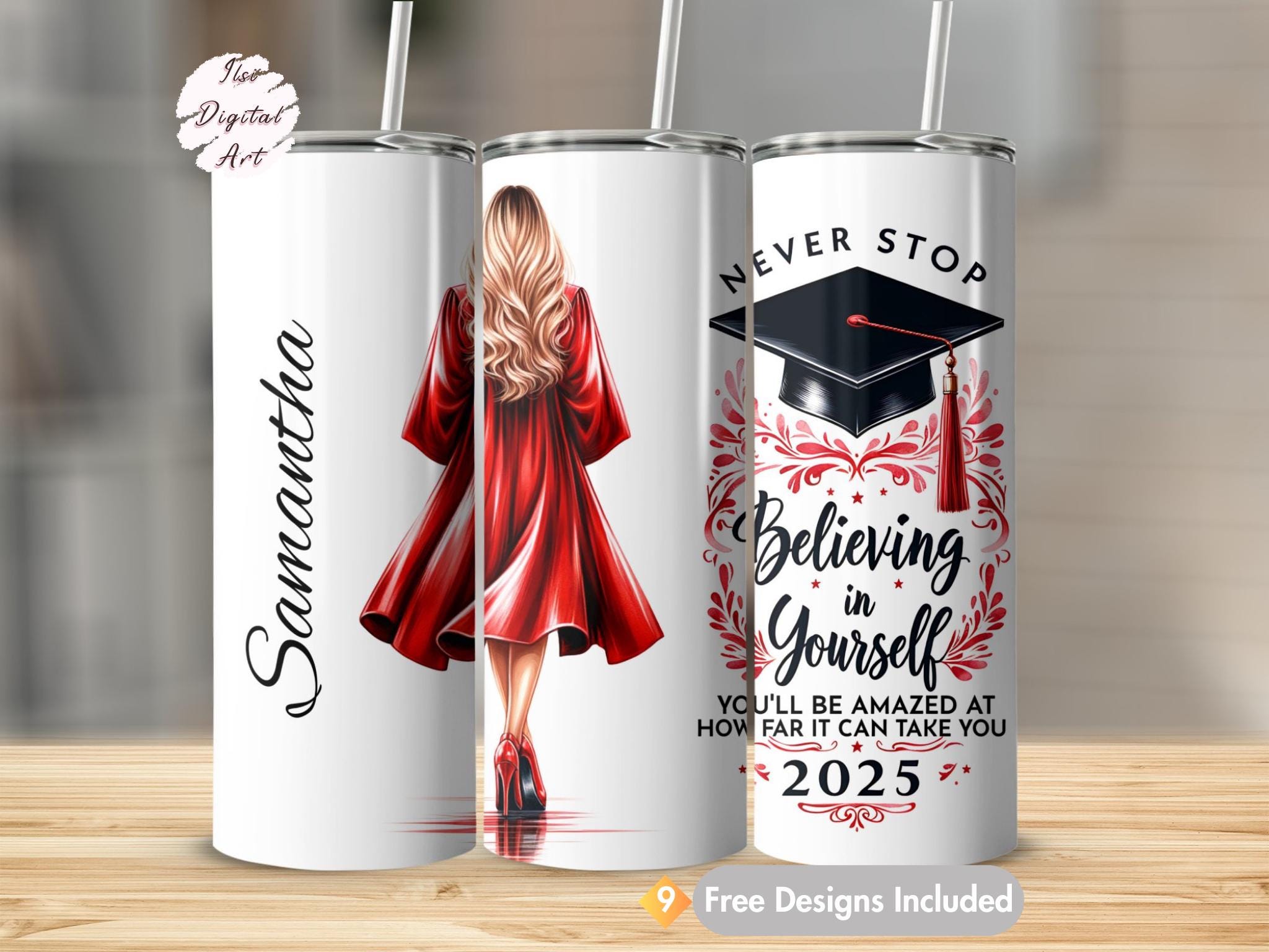 Personalized 2025 Graduation Tumbler Wrap 20oz Skinny Tumbler ...