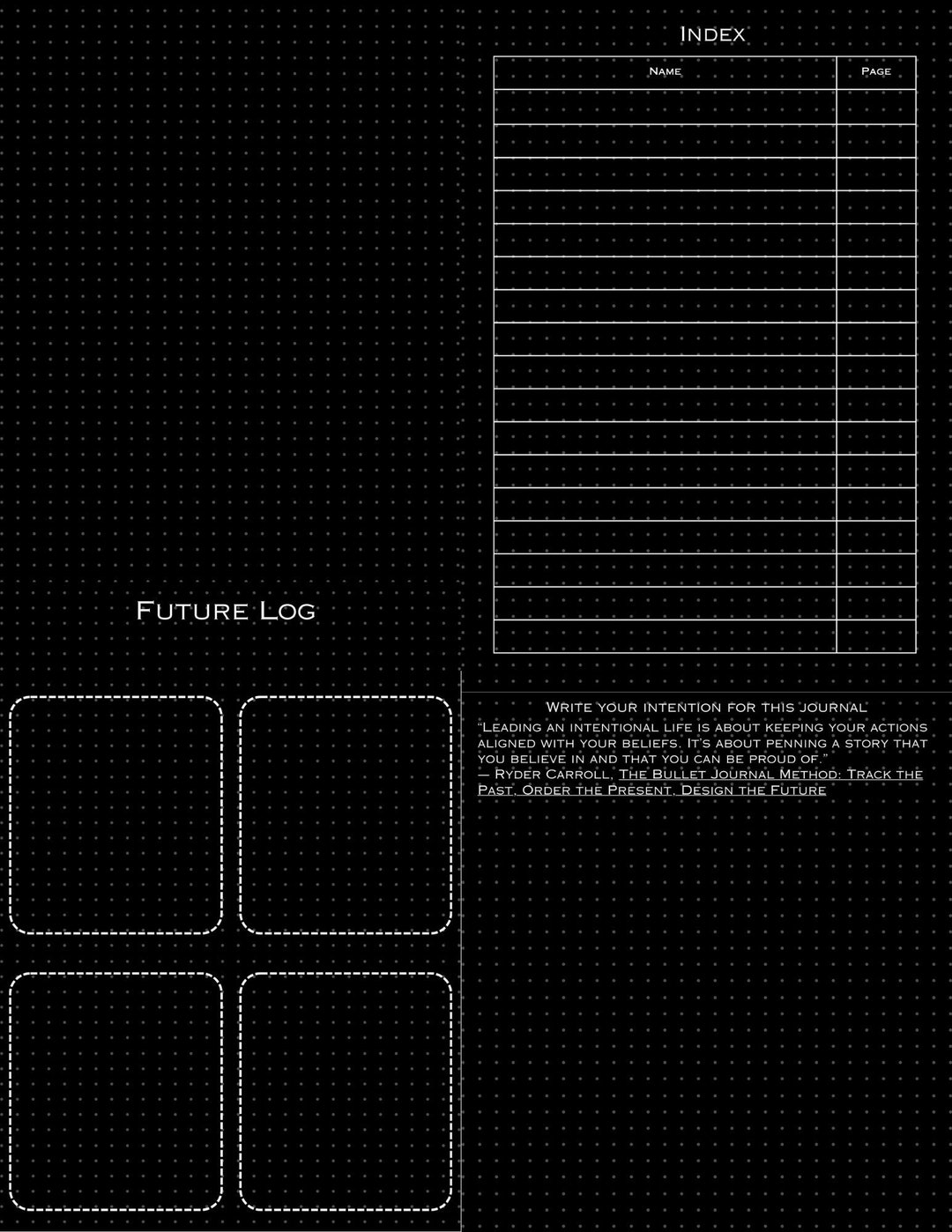 A4 Black Page Templates Dot Grid for Digital Planner - Etsy