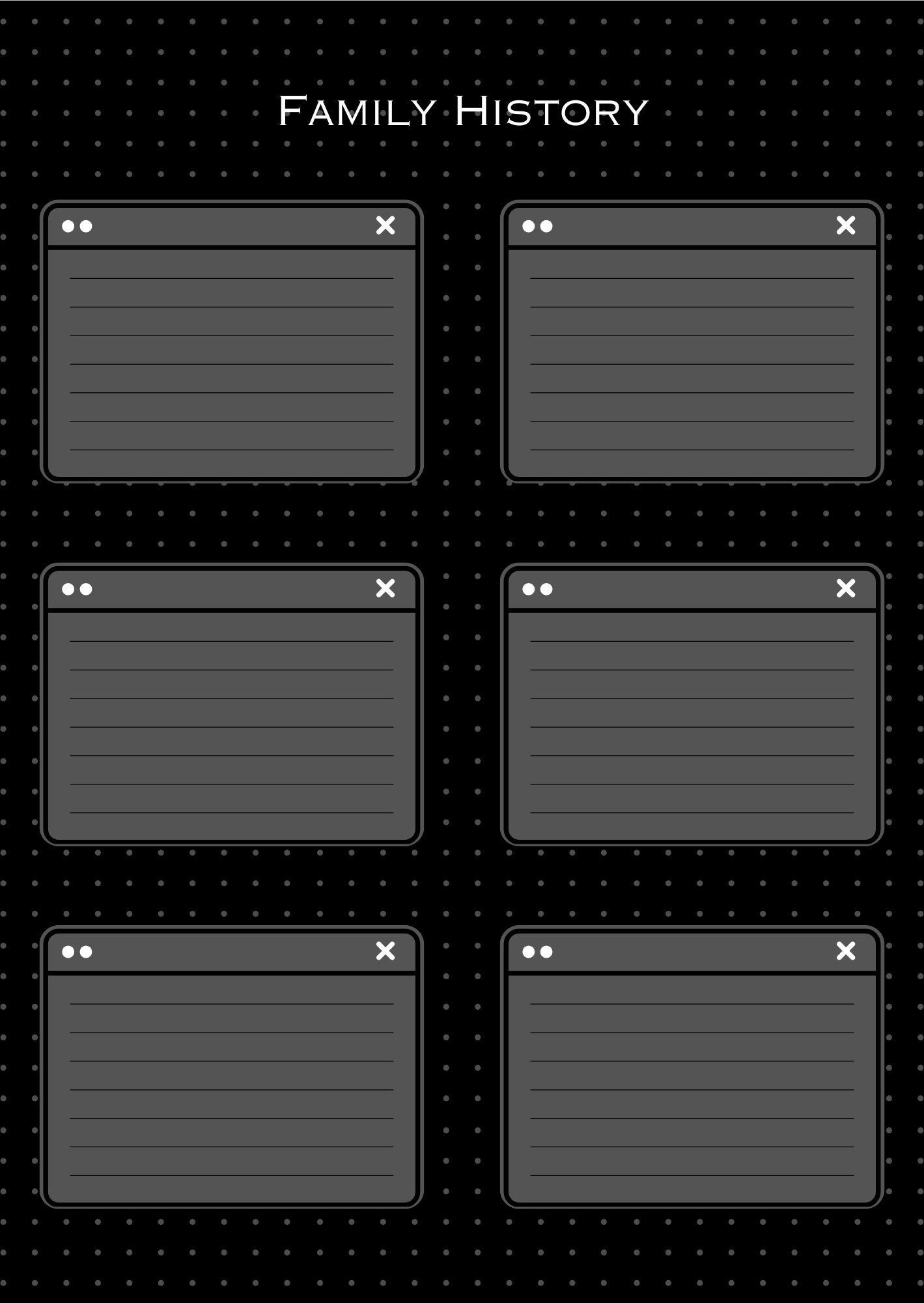 A4 Black Page Templates Dot Grid for Digital Planner - Etsy