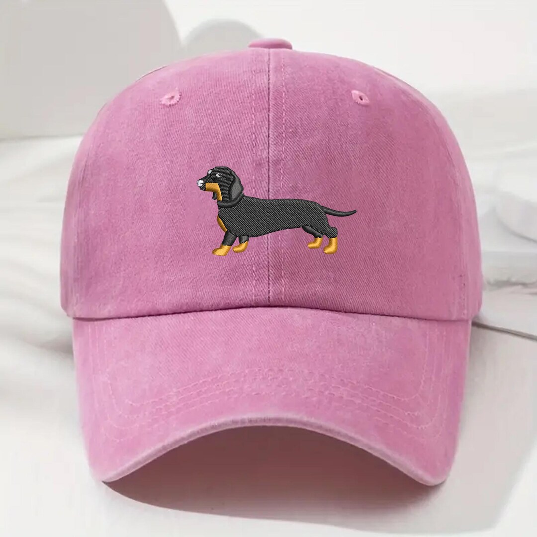 Dachshund Dad Embroidered Hat, Weiner Dog Baseball Cap, Adjustable ...