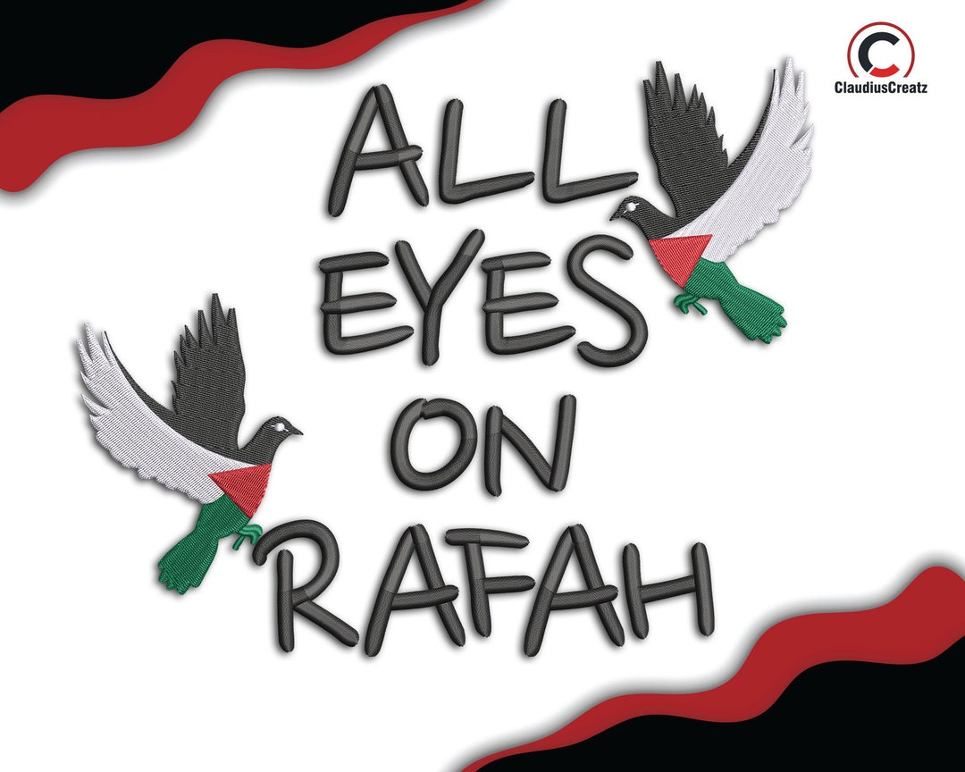 Palestine Flying Dove Embroidery Design, All Eyes on RAFAH Machine ...