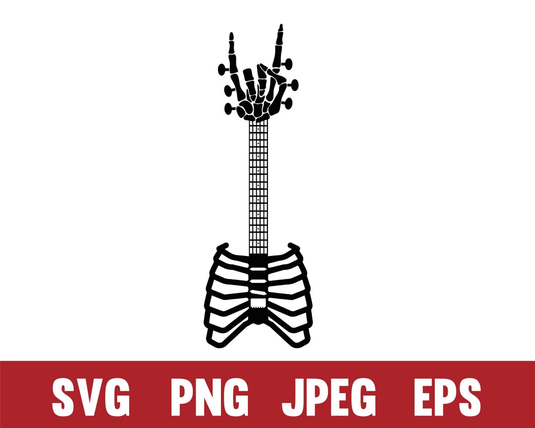 Skeleton Rock Horns Png, Rock and Roll Devil Horns Vector Cut File for ...