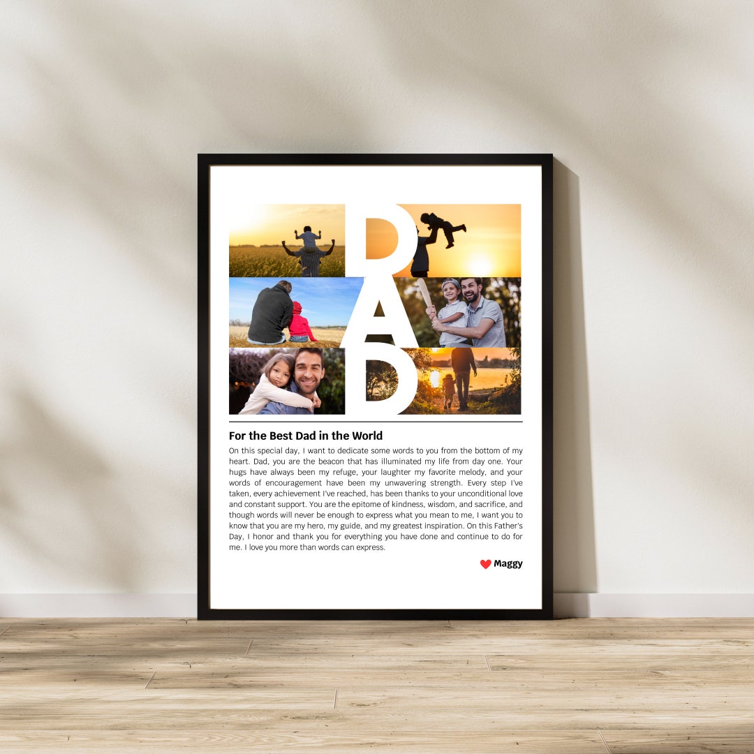 Dad Photo Collage, Photo Collage for Dad, Daddy Photo Collage, Papa ...